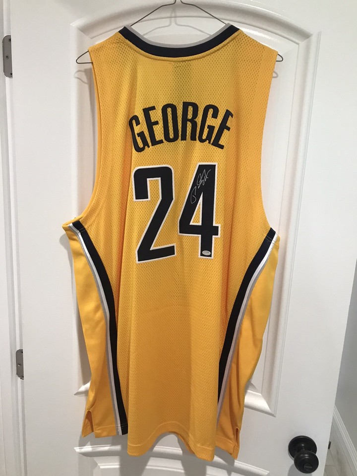 Paul George Signed Indiana Pacers Gold Authentic Jersey (Schwartz) | eBay