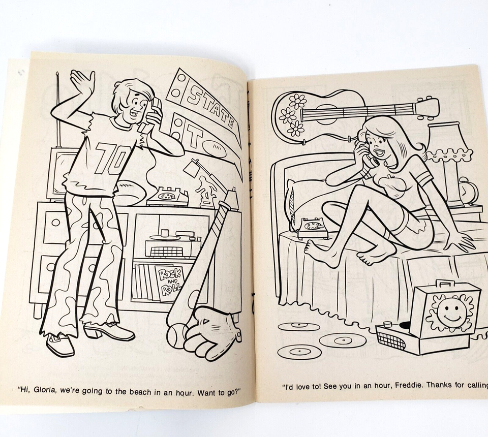 Vintage 1978 Playmore Inc. Freddie Coloring Book 70s Mod Love Peace ...