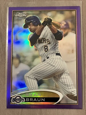 Ryan Braun 2012 Topps Chrome PURPLE Refractor SP Parallel Card ...