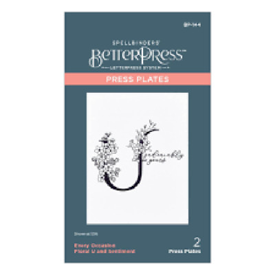 Spellbinders - BETTER PRESS - PRESS PLATES- FLORAL U AND SENTIMENT - BP ...
