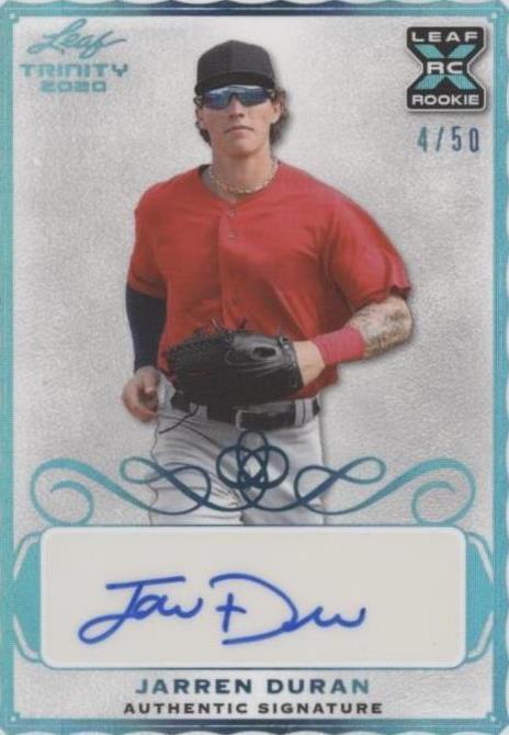 2020 Leaf Trinity - Autograph Jarren Duran #A-JD3 Platinum /50 (AU, RC ...