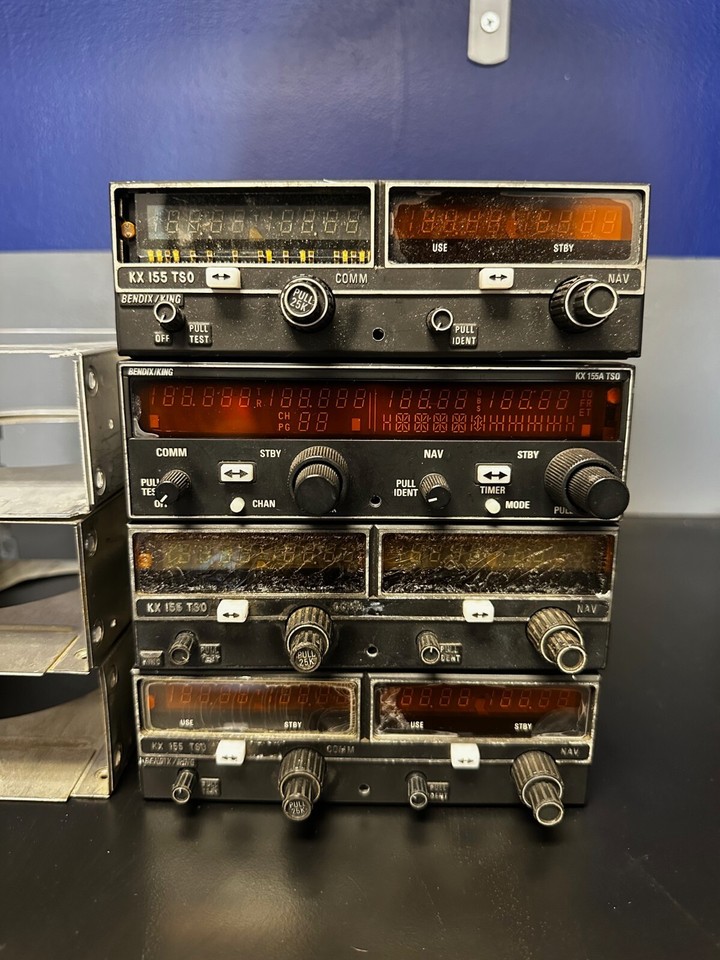 Lot of Bendix King NAV/COMM KX 155 & 155A with 3 racks and 1 backplate ...