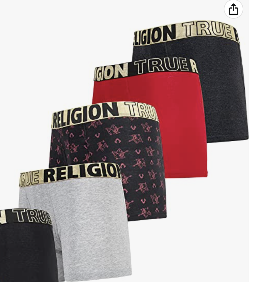 6 Pack TRUE RELIGION STRETCH COTTON FLY Boxer Briefs MEDIUM LARGE ...