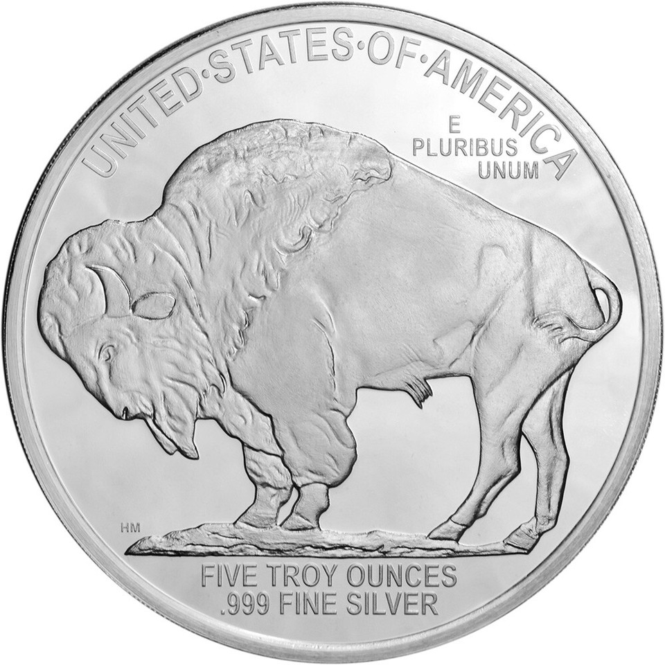 5 oz Highland Mint Silver Round - Buffalo Design .999 Fine | eBay