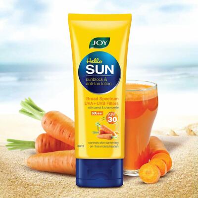 Joy Hello SUN Sun Block & Anti-Tan Lotion SPF 30 UVA+UVB Filters | 60 ...