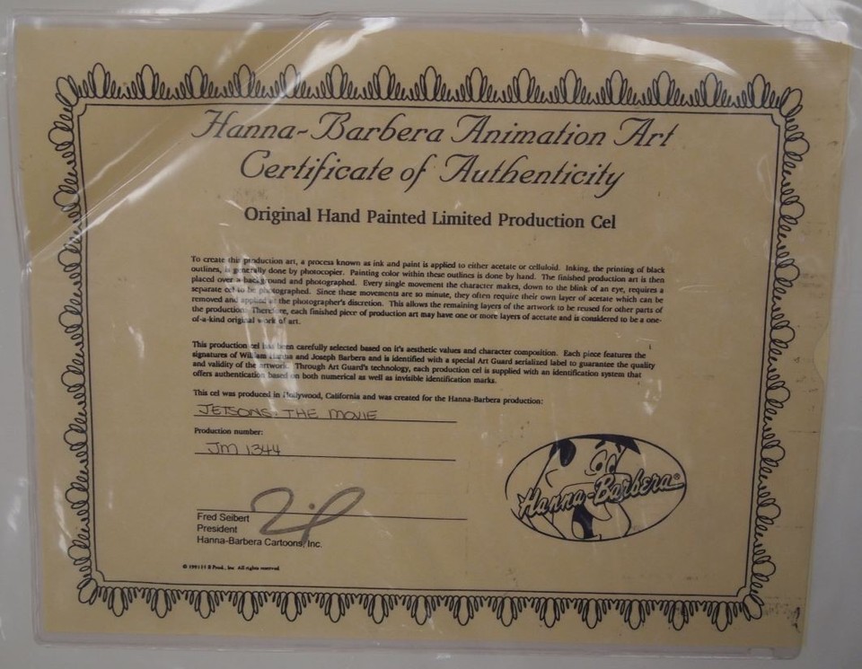 3 Signed George The Jetsons Original Production Cel OPC Little Dipper ...