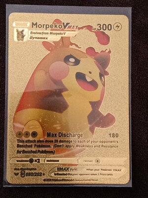 Pokemon Gold Foil Card Morpeko Vmax Collectable Cards VSTAR with Top ...