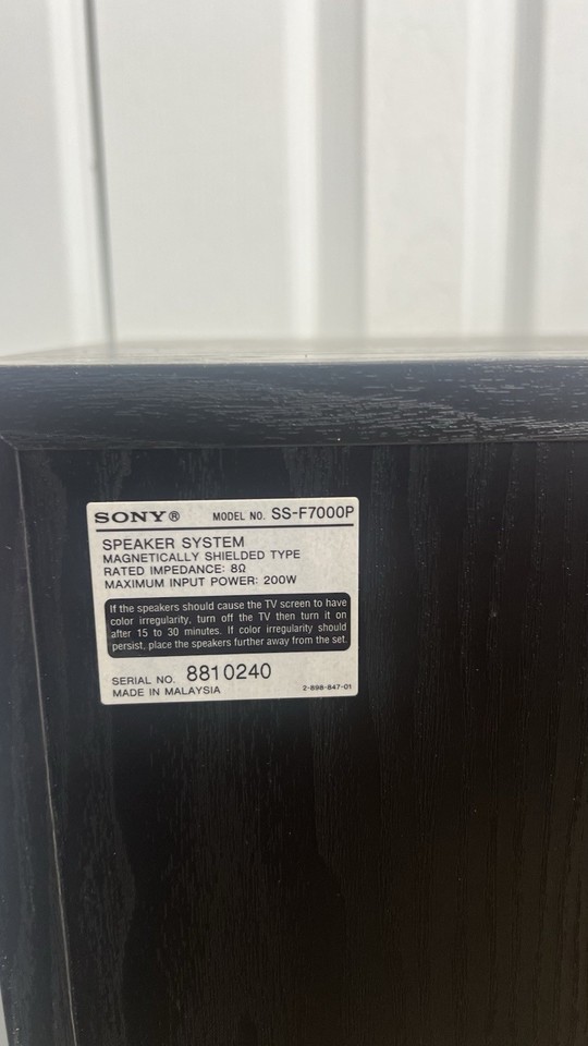 🔊 Sony SS-F7000P Floor Standing 3-Way Tower Speakers – 200W 8Ω – Great ...