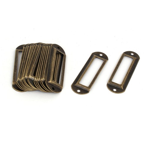 Office Drawer Metal Tag Holder Label Frame Bronze Tone 70mm x 21mm ...