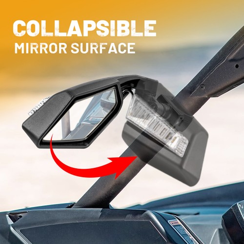 UTV 1.5"-2" Rear View Side Mirrors w/ LED for Polaris RZR PRO XP/ PRO R ...