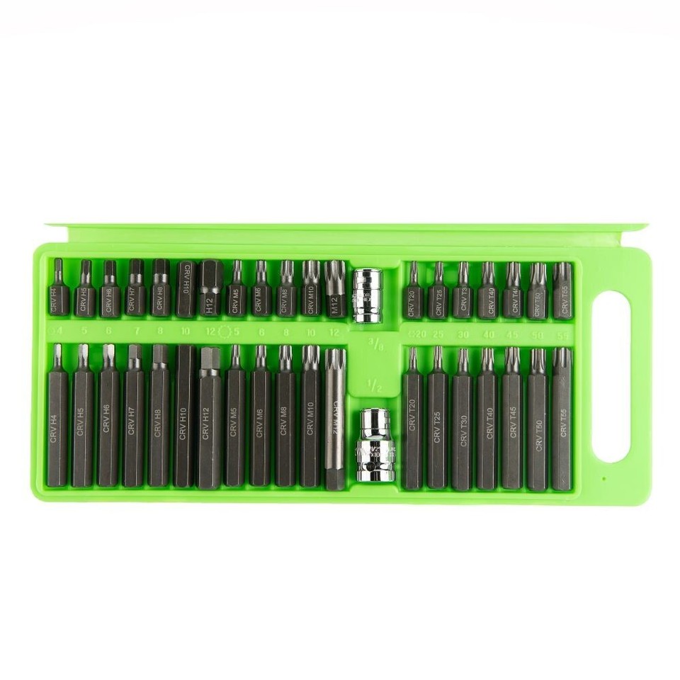 DSD TOOLS 40PC Torx / Spline & Hex Bit Set 3/8" & 1/2" Drive Bit Holder ...