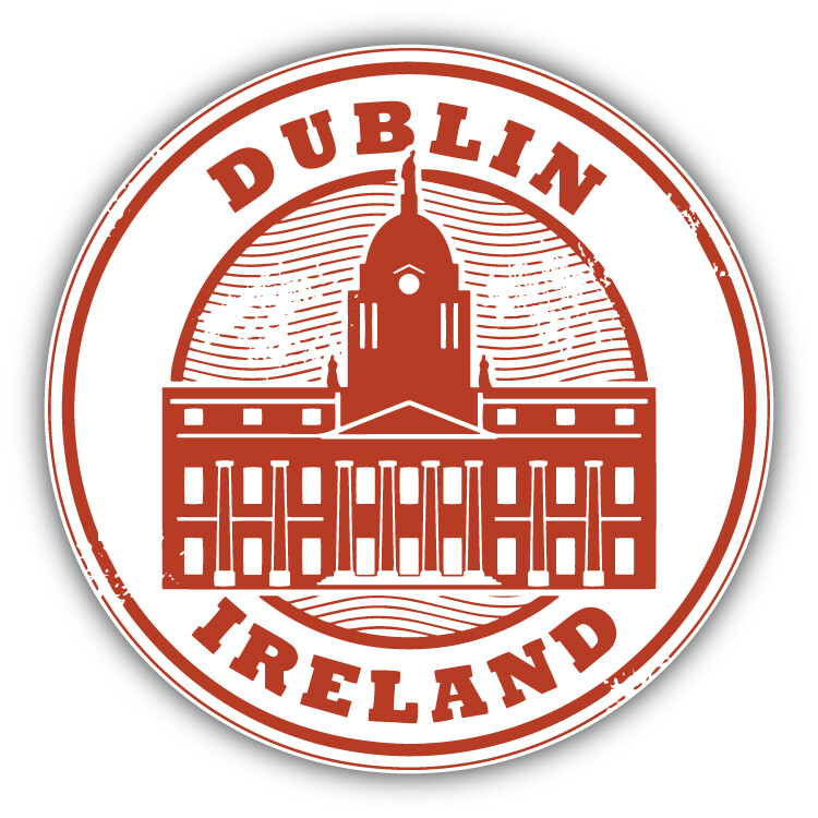 Dublin Ireland Grunge Travel Stamp Car Bumper Sticker Decal - "SIZES ...