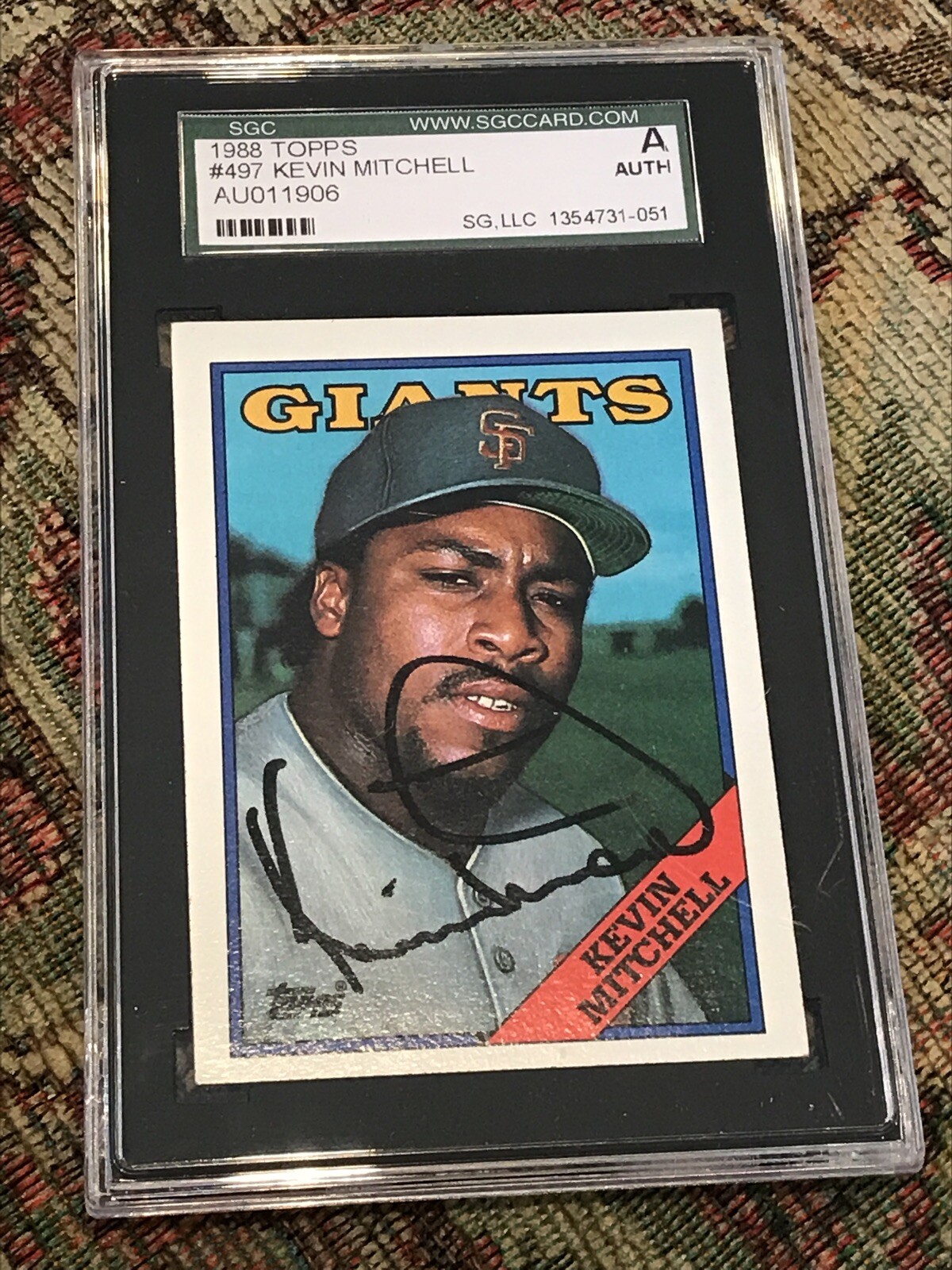 KEVIN MITCHELL 1988 Topps #497 SIGNED AUTOGRAPHED CARD MVP YEAR SGC ...