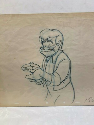 Disney's Pinocchio- Geppetto (Original Production Sketch) | eBay