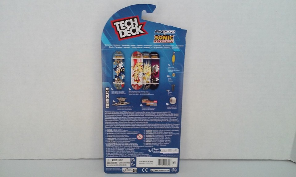 TECH DECK SONIC THE HEDGEHOG FINESSE 96mm Fingerboard Skateboard 4 PACK ...