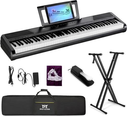 Digital Piano 88 Key Weighted with Stand, 88 Key Semi Weighted Keyboard ...