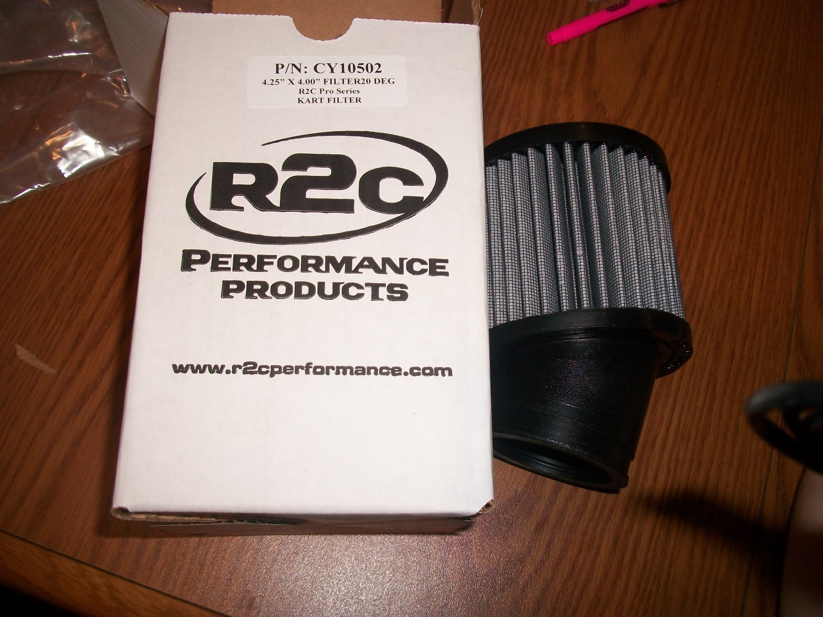 CY10502 RACING GO KART R2C AIR FILTER 4.25" x 4" FILTER 20 DEG R2C PRO ...