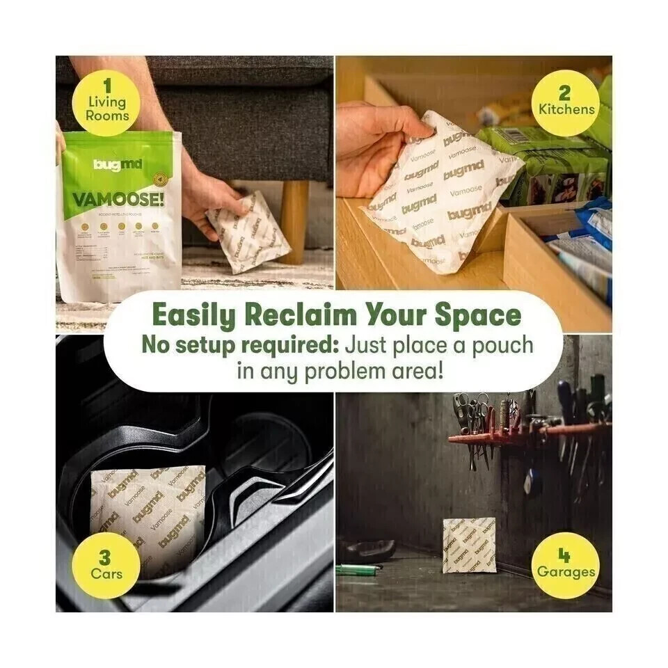 BugMD Vamoose - Rodent Pouches (8 Pack), Plant-Powered Rat.. | eBay