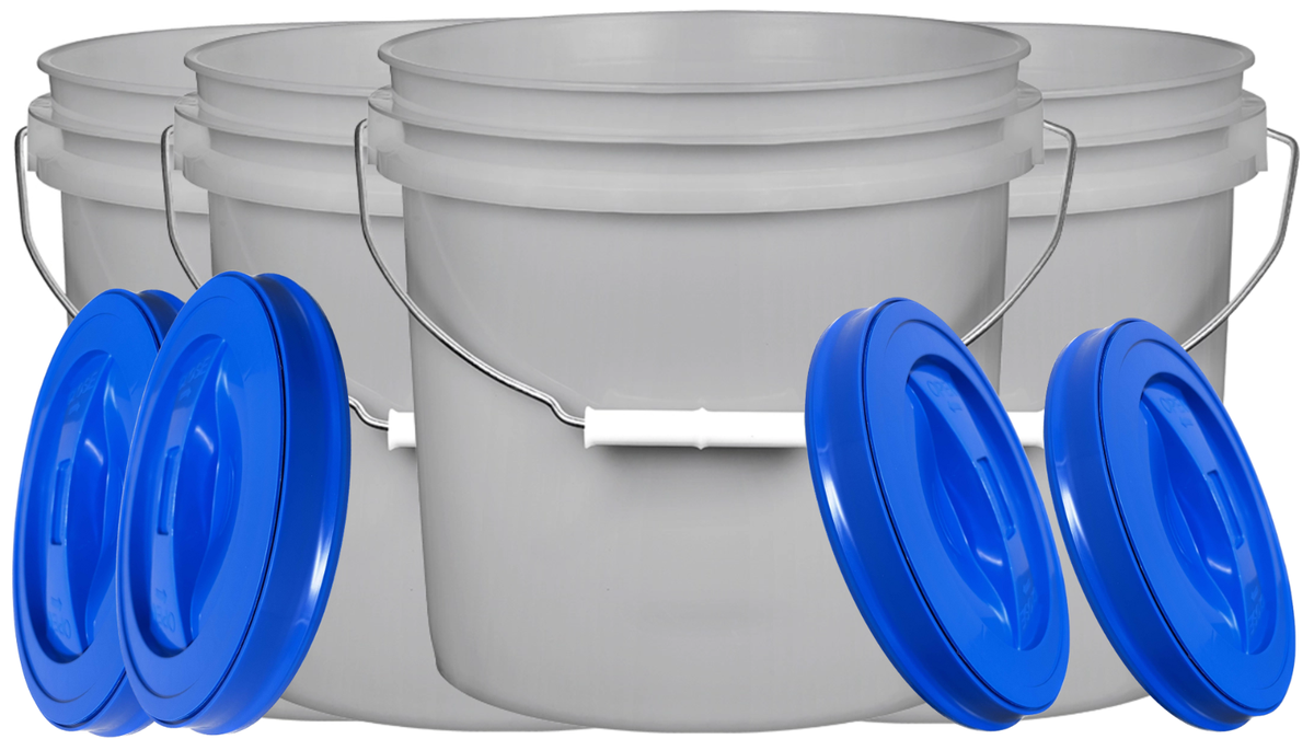 2 Gallon Bucket With Lid 5 Gallon Steel Pail With Lever Lock Lid ECS