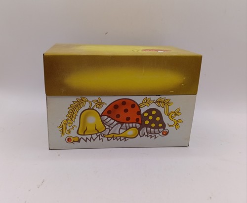 Vintage 1970's Merry Mushroom Recipe Box Metal Tin Sears & Roebuck | eBay