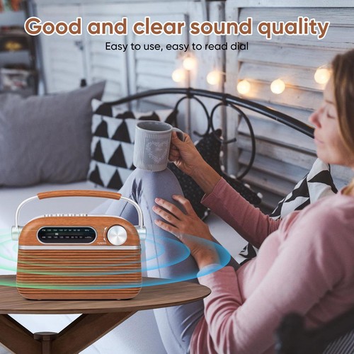 Portable AM FM Analog Radio Plug in Wall with Bluetooth Speak, 3-Way ...