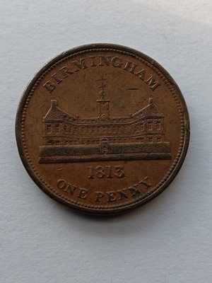 1813 UK Birmingham Workhouse One Penny Token - Excellent Condition ...