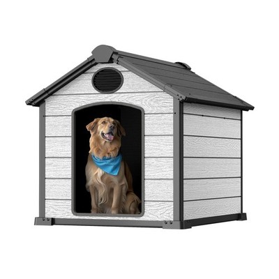 46" Large Dog House Outdoor Weatherproof, 3XL Big Dog House for 2 Large ...