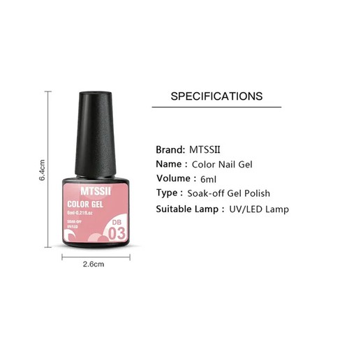 MTSSII 6 Colors Gel Nail Polish Sets Soak Off UV/LED Nail Varnish Base Top Coat | eBay
