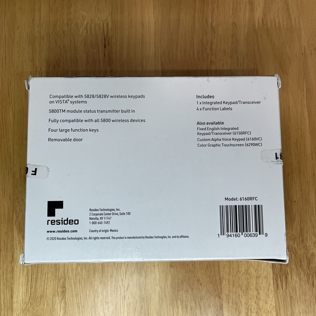 Resideo Deluxe Custom Alpha Keypad with Integrated Receiver for VISTA ...