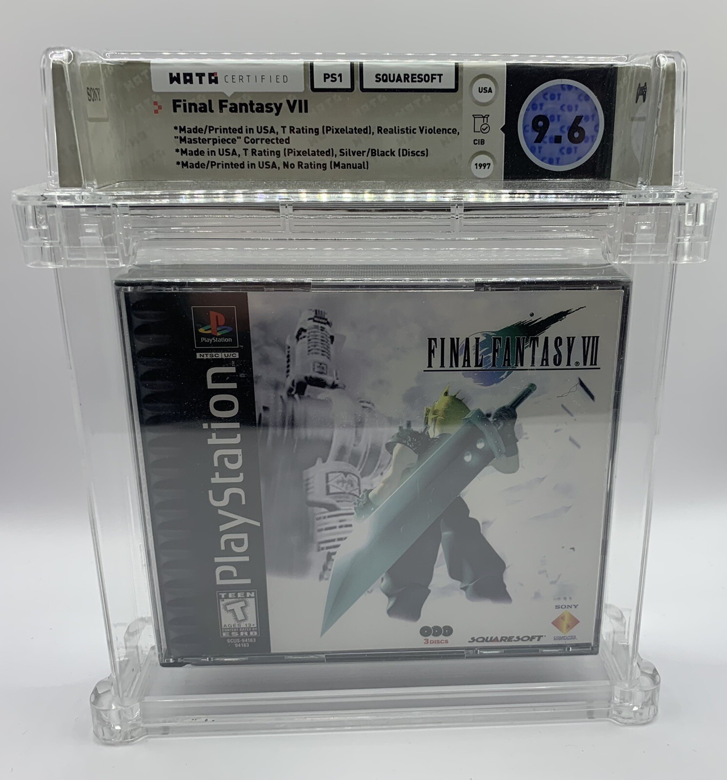 Final Fantasy VII Black Label WATA Graded 9.6 CIB PS1 FF7 Sony ...