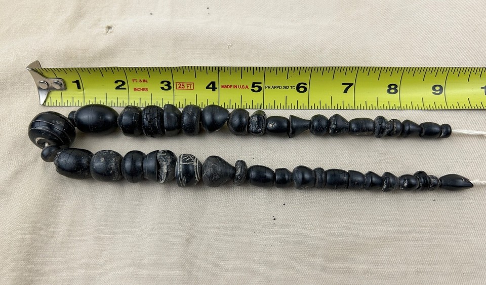 Ancient Bactrian Black Banded Agate and Jet Beads | eBay