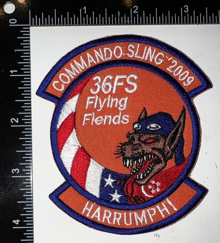 USAF 36th Fighter Squadron Flying Fiends Commando Sling 2009 Patch ...