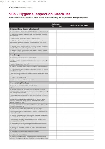 SC5 52 Hygiene Inspection Checklist Hole Punch Forms Safer Food Better ...