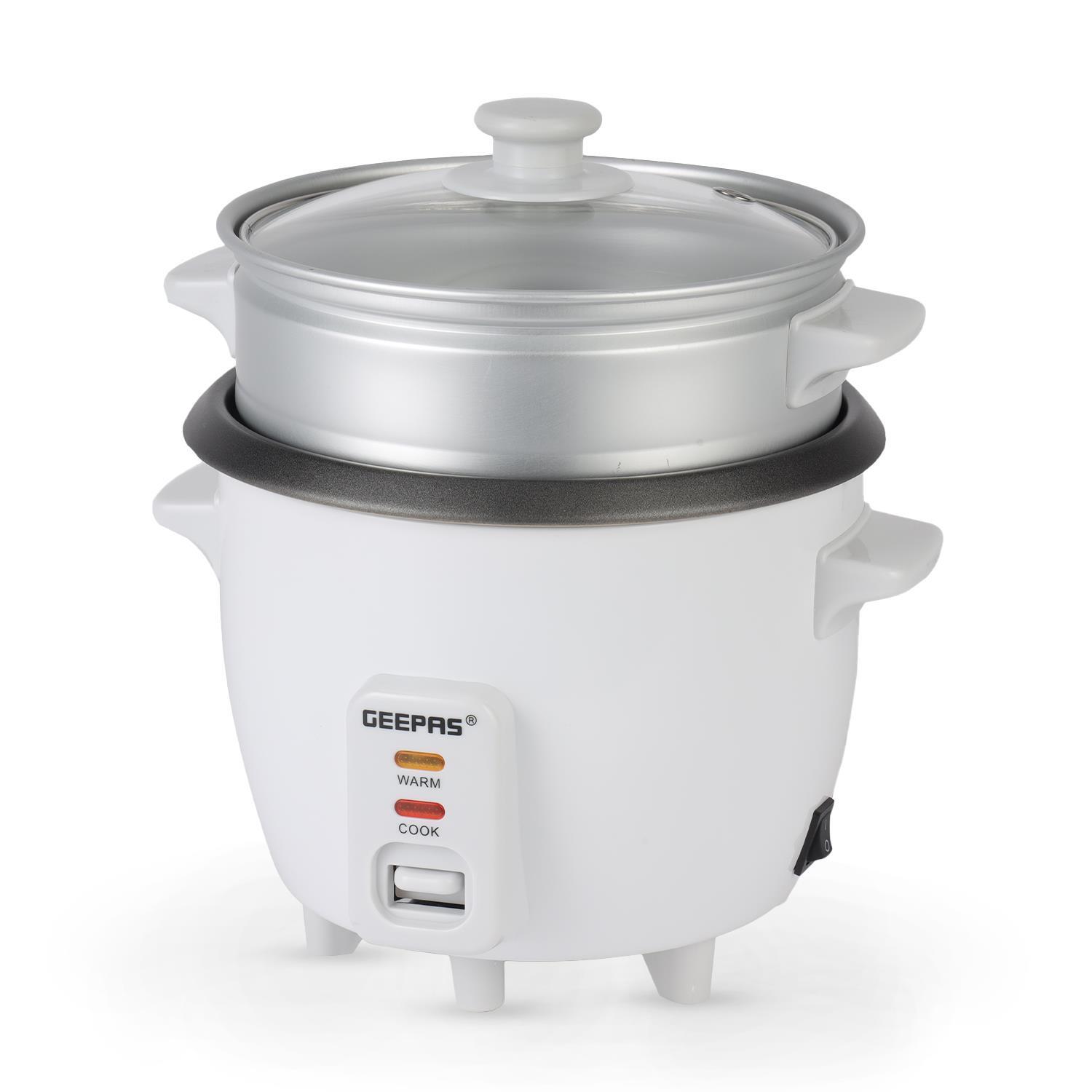 0.6L Rice Cooker with Vegetable Steamer Non-Stick Inner Pot Automatic ...