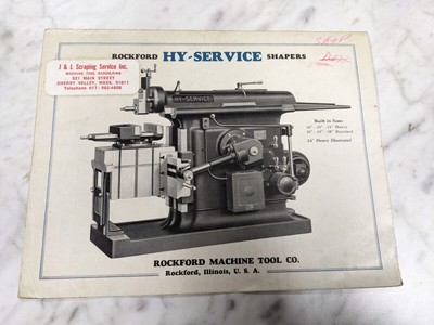 ROCKFORD HY-SERVICE SHAPER MACHINE SALES BROCHURE FEATURES ...