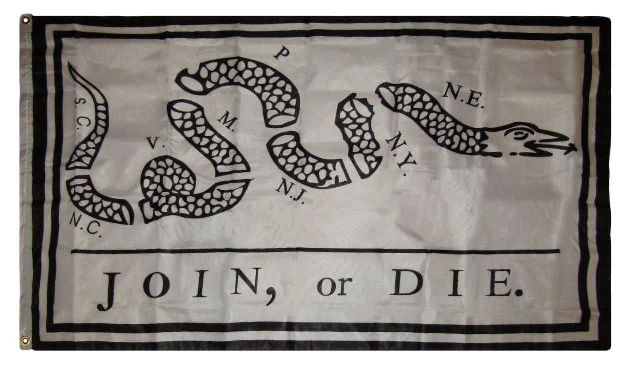 3x5 Join or Die Benjamin Franklin Double Sided 3-ply Wind Resistant ...
