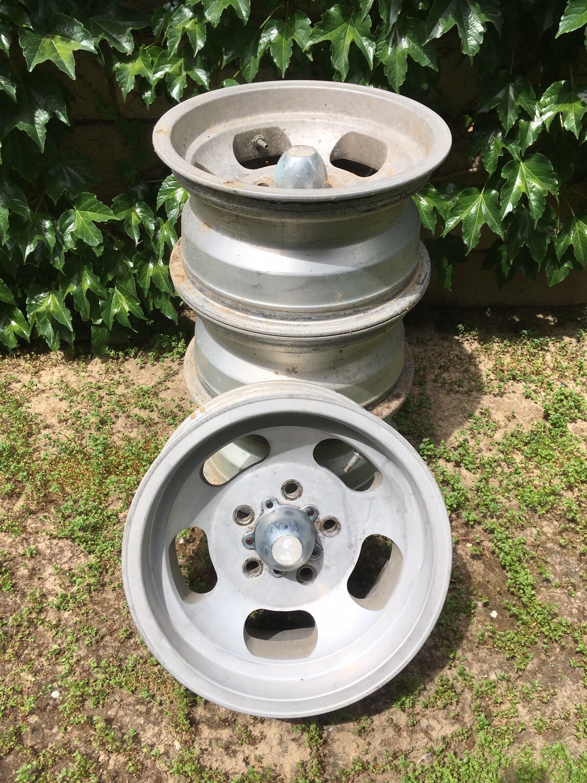 4 Set Vintage Shelby Cal 500 Slot Mag Wheel 14"x7" w/ 5x4.75" Lug ...