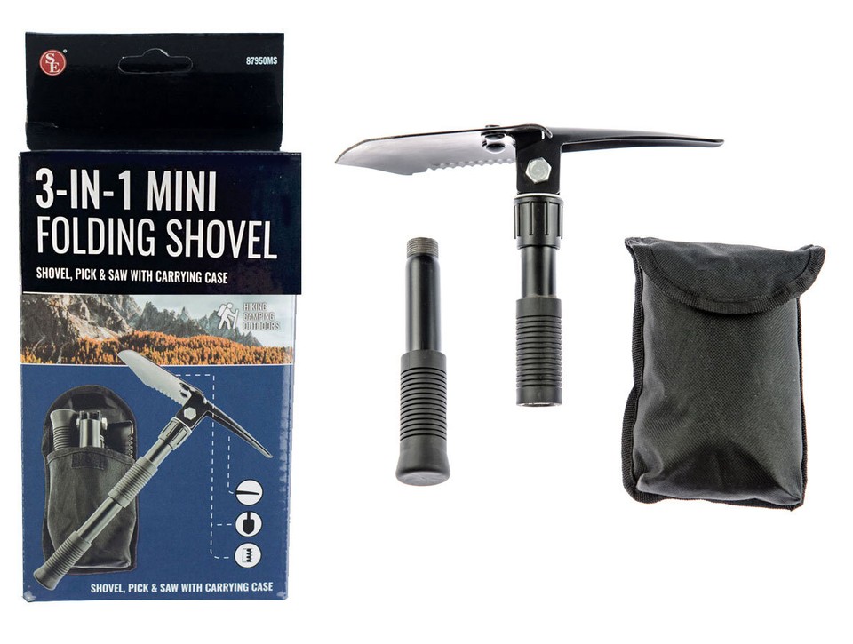 16"/3-IN-1 Mini Folding Shovel- Shovel,Pick & Saw With Carrying Case | eBay