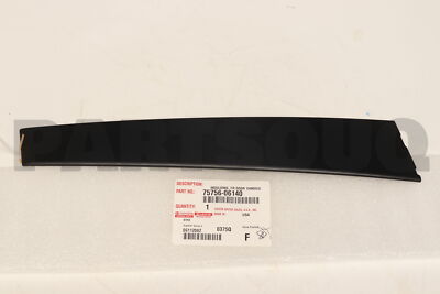 7575606140 Genuine Toyota MOULDING, FRONT DOOR WINDOW FRAME, REAR LH ...