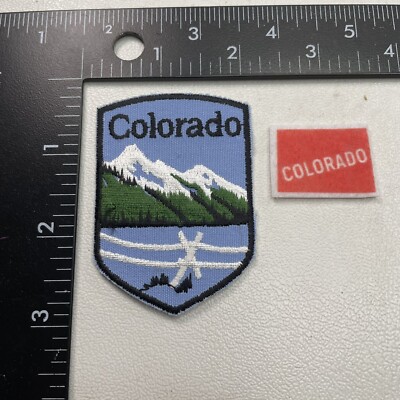 Vintage Snow Capped Mountains Colorado Patch + Red & White Colorado ...