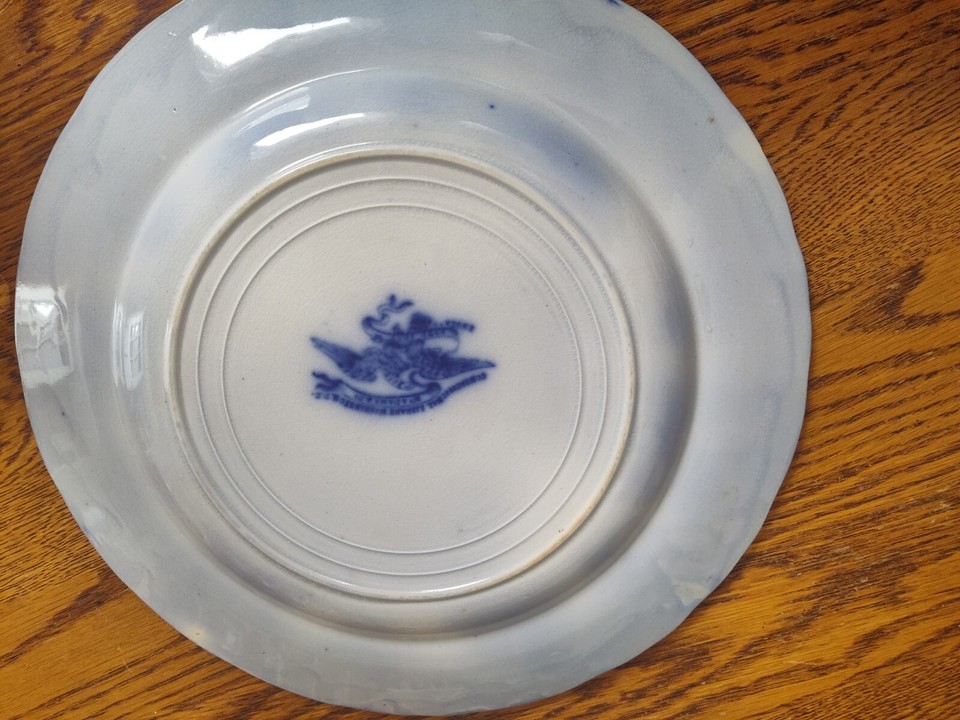 Wm Adams Co "Congressional Library Washington" Flow Blue Plate-Made in ...