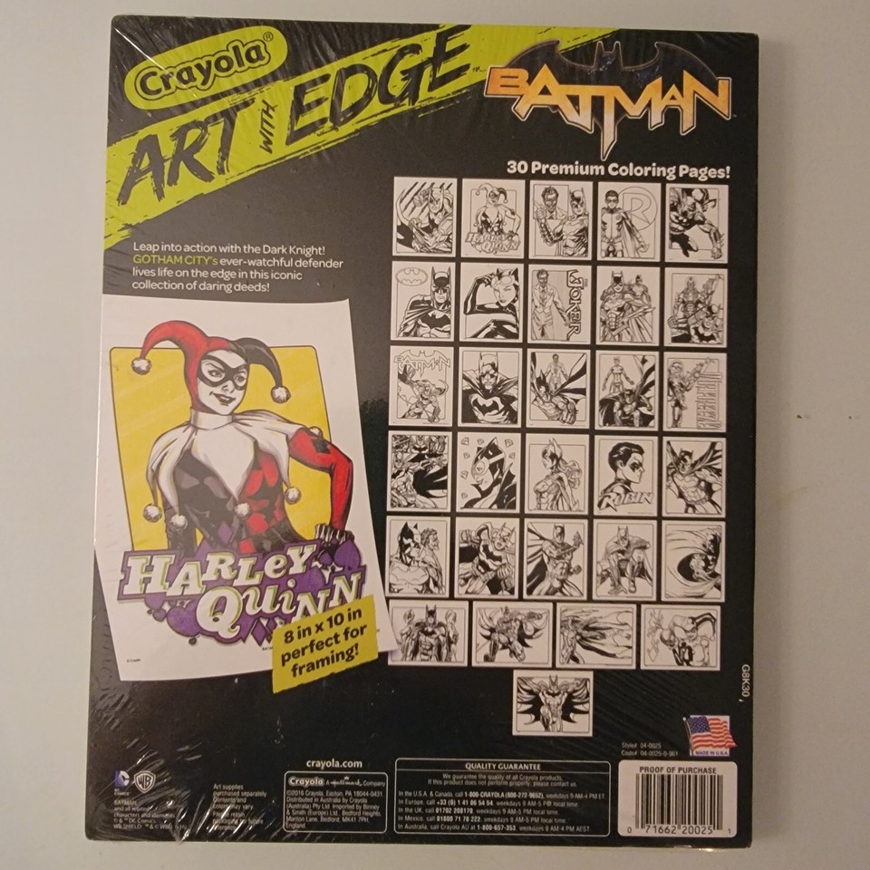 Crayola Art with Edge: Batman Collection Adult Coloring Book - SEALED ...