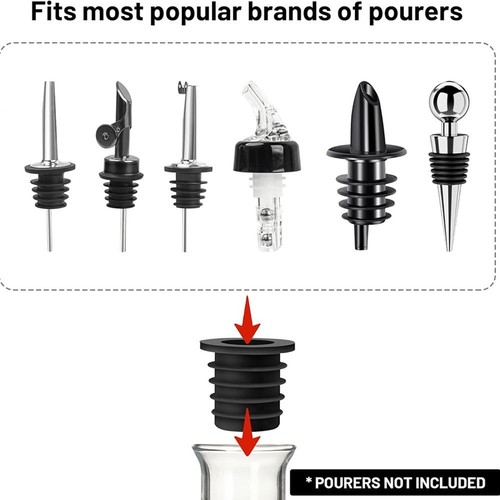 Universal Fit Liquor Pourer Adapters Durable Liquor Spout Wine Pourers ...