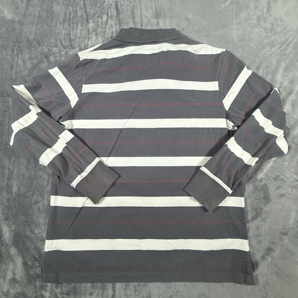 Duck Head Shirt Mens 2XL Rugby Polo Gray Striped Long Sleeve Athletic ...