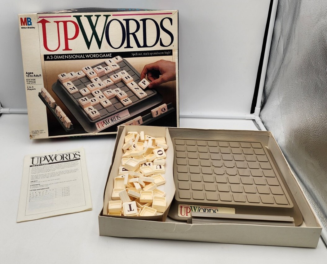 UPWORDS 1988 Vintage Milton Bradley Board Games 3 Dimensional Word Game ...