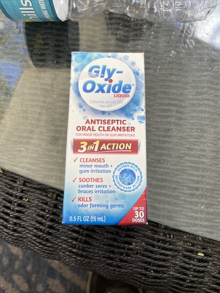 Gly-Oxide Alcohol-Free Antiseptic Mouth Sore Rinse, 0.5 oz Exp 12/21 ...