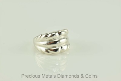 Sterling Silver Puffy Rippled Tapered Band Ring 925 Sz: 5 | eBay