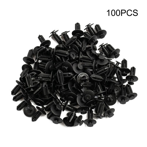 Easy to Install Black Plastic Push Rivet Trim Panel Fastener Clips (100 ...