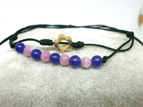 Gold & Amethyst & Quartz Charm "Trebol" Bracelet - Carabiner Clasp ...