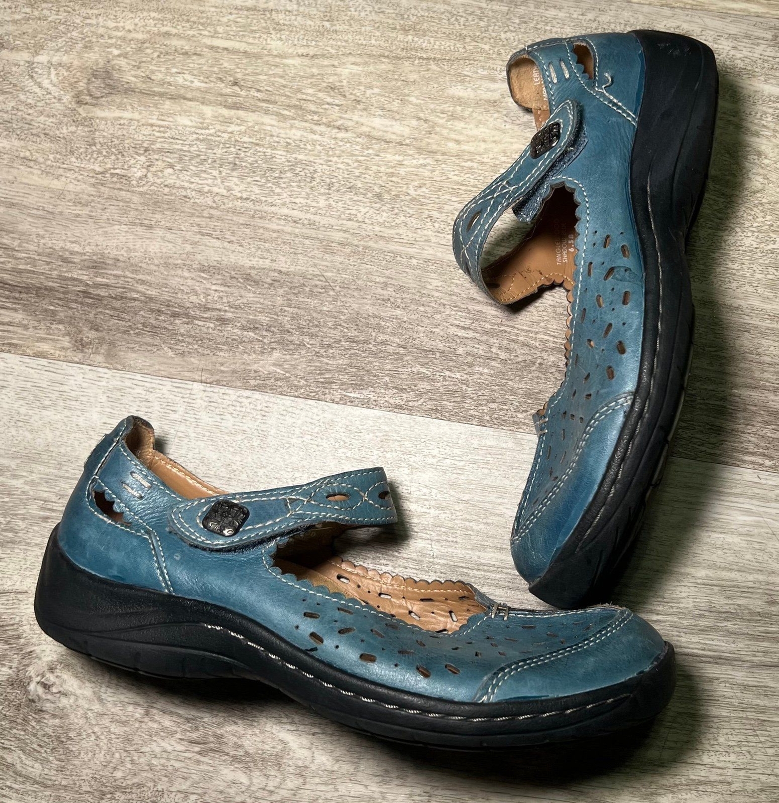 Earth Spirit Blue Mary Jane Faux Leather Shoes Women'… - Gem